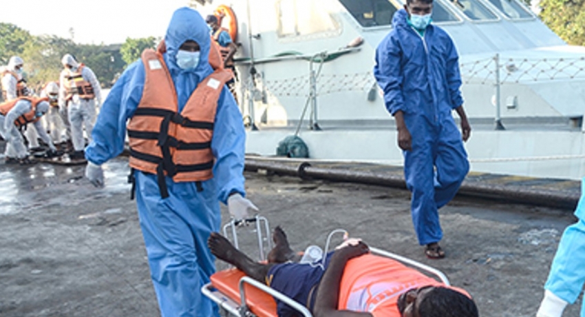 Navy brings ashore sick fisherman from deep seas