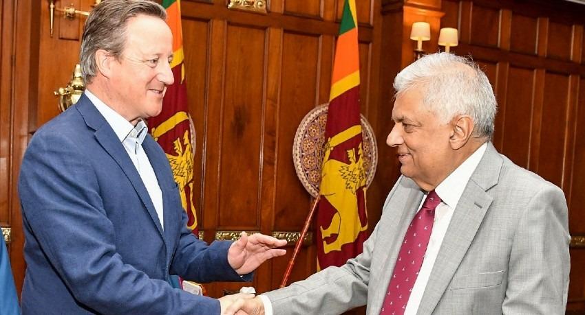 Former UK Prime Minister David Cameron meets Sri Lankan President