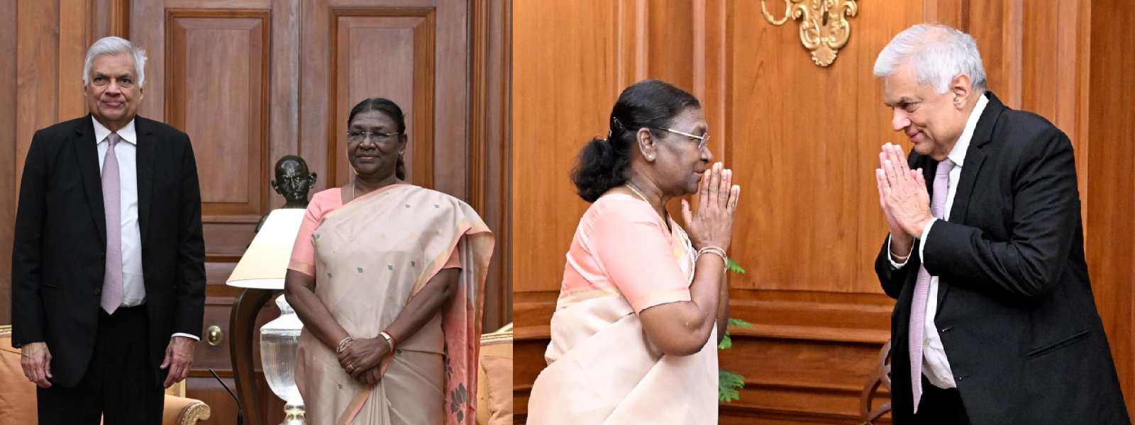 Ranil meets Indian President at Rashtrapati Bhavan