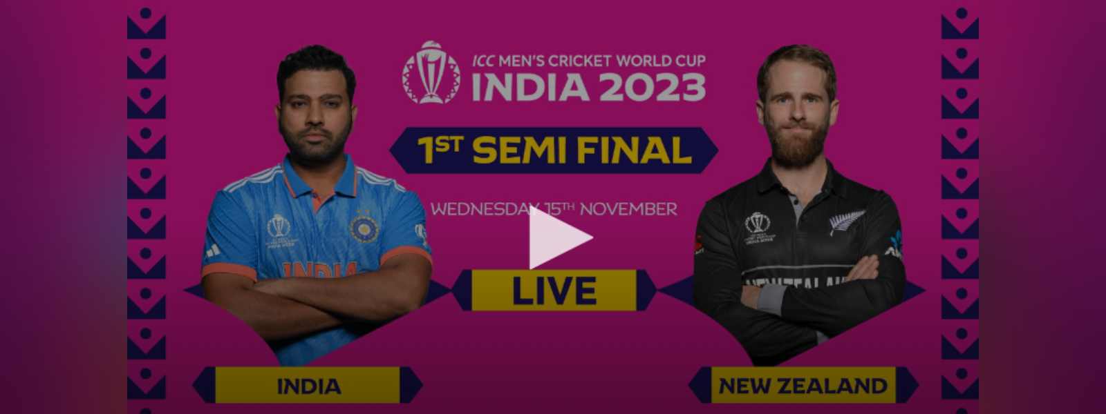 Watch Live: India vs New Zealand 1st Semi-Final – ICC world Cup 2023
