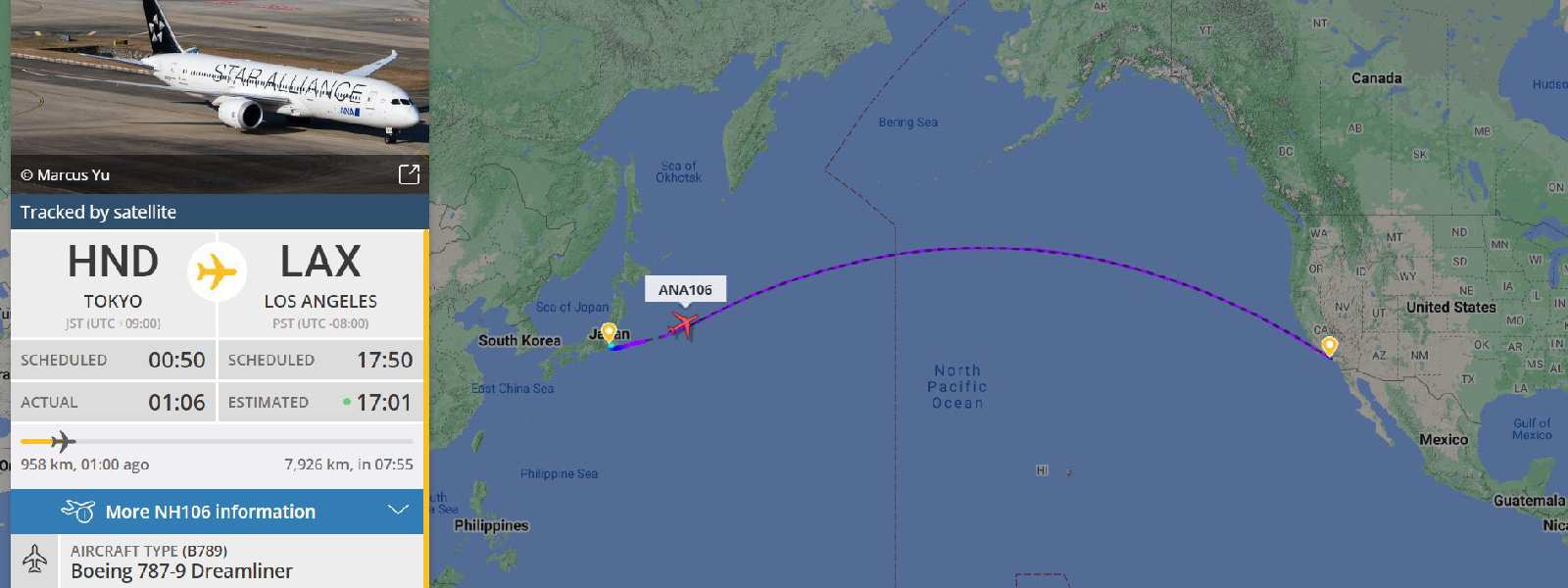 Double New Year's for NH106: Tokyo to LA Flight Bridges Time Zones and ...