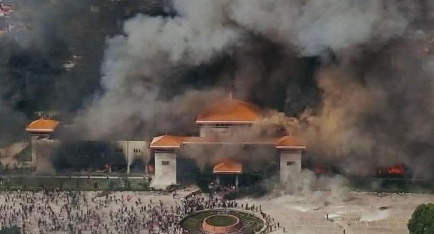 Nepal Parliament Building Set On Fire by Gen Z Protesters