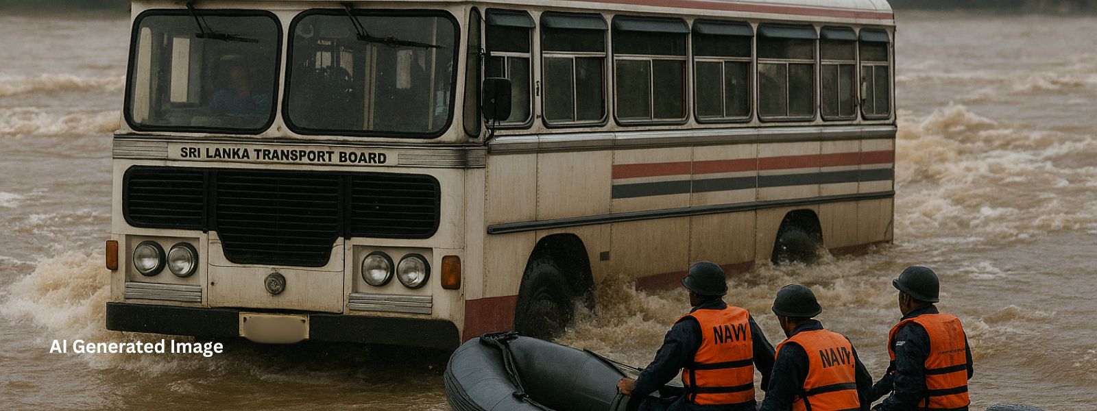 Navy Rescues 60 Passengers from Flood-Trapped Bus in Rajanganaya