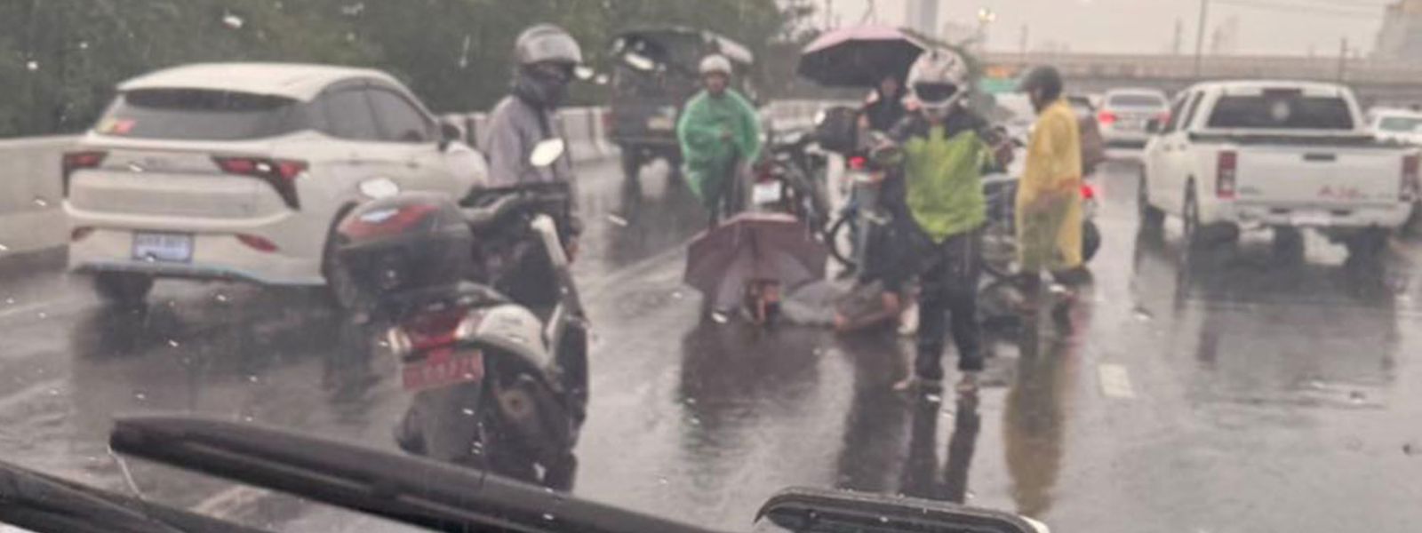 Man Survives Direct Lightning Hit on Bangkok Flyover